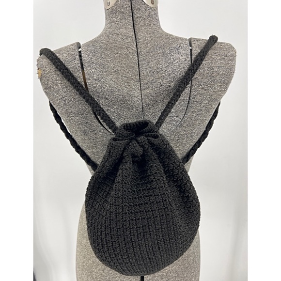 The Sak | Bags | The Sak Hobo Boho Black Crochet Knit Drawstring ...